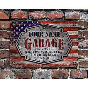 Garage Sign | Personalized | Vintage American Theme