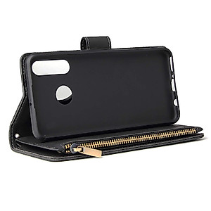 Asuwish Compatible with Huawei P30 Lite Wallet Case Tempered Glass Screen Protector and Leather Flip Cover Card Holder Stand Cell Accessories Phone Cases for Hawaii P30Lite P 30 30Lite Women Men Black