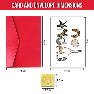 GYYsweetus Charming Cats Thank You Card, Original Lovely Card for Cat Lovers, Adorable Meow Gift for Best Friend Thank You So Much Thanksgiving Day Card