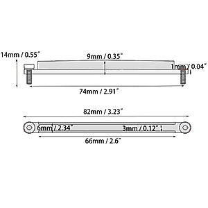 Risbay 1Pc 82mm Silver Metal Adjustable Guitar Bridge Saddle with Wrench