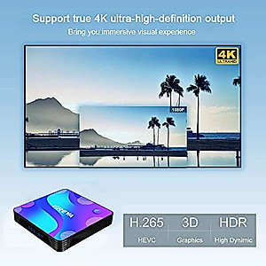 GREVA Android TV Box 11.0 4GB RAM 64GB ROM RK3318, 4K HDR Smart TV Box 2.4G/5G WiFi BT4.1, Streaming Media Player Set Top Box