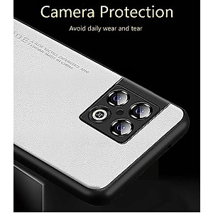 Puxssul for OnePlus 10 Pro 5G Case, Soft TPU Artificial Leather case,Extremely Light Ultra-Light Camera Protection Leather Cover Case for OnePlus 10 Pro 5G (White)