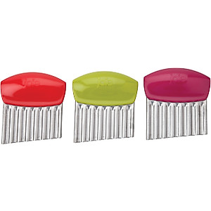 Joie Crinkle Cutter Kitchen Knife for Vegetables, Stainless Steel Blade, Colors May Vary