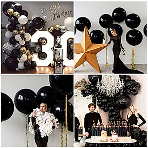 PartyWoo Black Balloons, 4 pcs 36 Inch Large Matte Black Balloons, Big Black Balloons for Balloon Garland or Arch as Party Decorations, Birthday Decorations, Retirement Party Decorations, Black-Y18