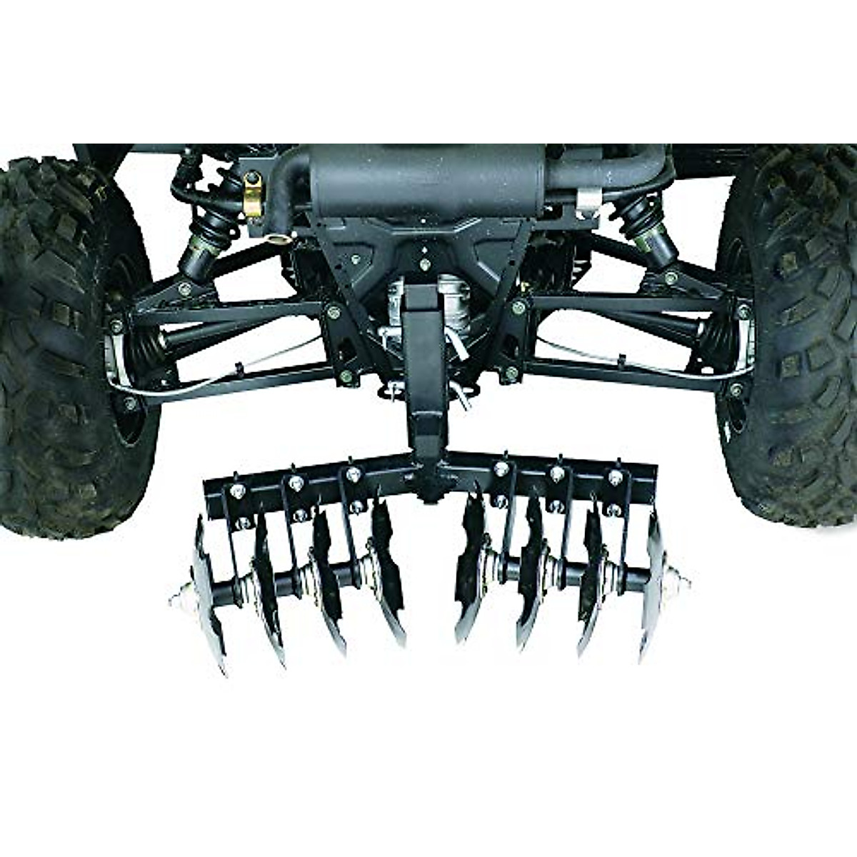 Battle Armor Designs Big Buck 32" Cut Width UTV Disc Plow Harrow with Universal 2" Receiver Mount, Cultivates 1 to 2 Acres