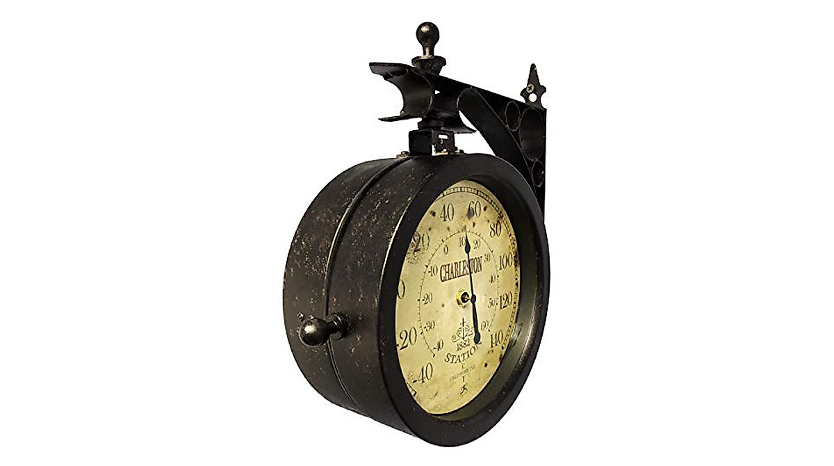 Infinity Instruments Charleston Outdoor Double Sided Clock & Thermometer