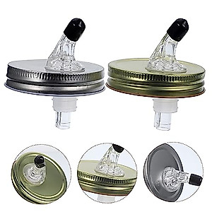 JOINPAYA 2 Set Acrylic shaker pour spout covers drinks spout cover boxed Mouth cover dispenser pouring spout oil tank can wine pourer mason jar liquid nozzle Spout beverages