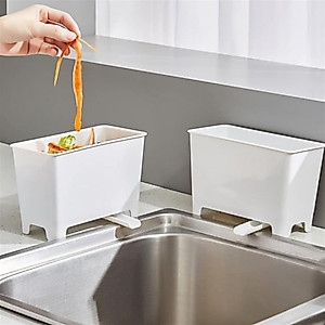HASMI Garbage bin Kitchen Drain Trash Can Kitchen Waste Bin Countertop Garbage Cans Recycle Rubbish Bin Dry Wet Separation Storage Bucket Trash Can