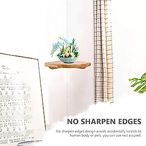 Ipetboom Wall Mounted Shelves 1 Set of Corner Shelf, Corner Wall Shelf Corner Floating Shelves Corner Shelves Wall Mounted Wood Floating Shelves for Home, Radius 15cm Corner Shelf