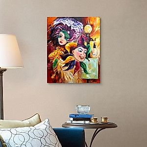 CANVAS ON DEMAND Mardi Gras Canvas Wall Art Print by Diane Millsap, Home Decor, Costume Artwork, 24"x30"