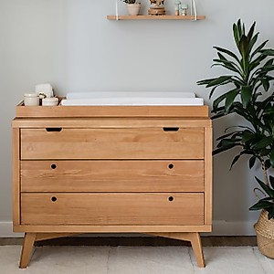 Simply Nursery Retro Removable Changing Tray | Mid-Century Design Nursery Retro Collection Furniture | Eco-Friendly, Sustainable, Handmade Solid Brazillian Pine Wood | Hazelnut Finish