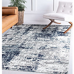 Rugshop Distressed Abstract Area Rug 5' x 7' Blue