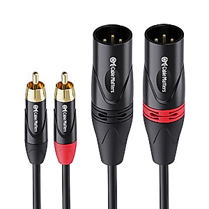Cable Matters Dual RCA to XLR Unbalanced Interconnect Cable 10 ft, 2 RCA to XLR Male Cable (Dual XLR to RCA Cable) - 10 Feet