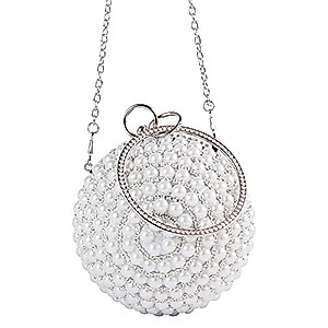 Lanpet Women Round Ball Crystal Evening Clutch Purse Tassel Wedding Party Handbags
