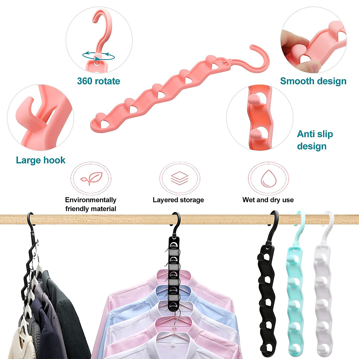 Closet Organizers and Storage,Upgraded Organization and Storage Clothes Hanger,12 Pack College Dorm Room Essentials,Sturdy Closet Organizer Home Essentials Space Saving Hangers for Thick Clothe