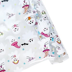 ONEART | 12"×48" Cute Ghost Halloween Theme Faux Leather Printed Clear Synthetic PVC Vinyl for Earrings, Hair Bows, Halloween DIY Crafts Making