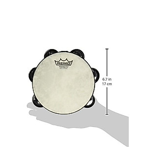 Remo Fiberskyn Tambourine - Quadura Black, 6"