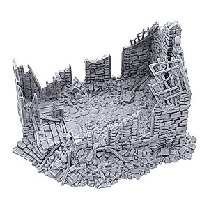 Ruined Barlyway Cottage by Printable Scenery, 3D Printed Tabletop RPG Scenery and Wargame Terrain 28mm Miniatures