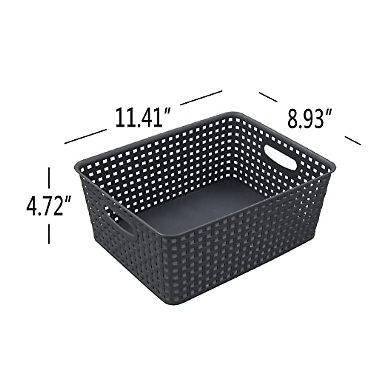 Kekow 4-Pack Gray Plastic Storage Basket