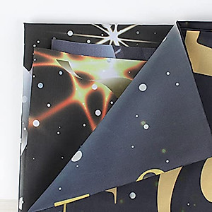 HAMIGAR 6x4ft Happy 11th Birthday Giltter Shinning Banner Backdrop - 11 Years Old Birthday Decorations Party Supplies for Girls Boys - Black Gold