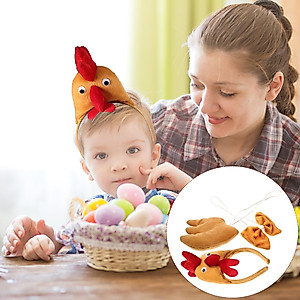 NOLITOY 1 Set Chicken Hair Hoop with Bow Tie, Chicken Cosplay Costume Accessories for Halloween