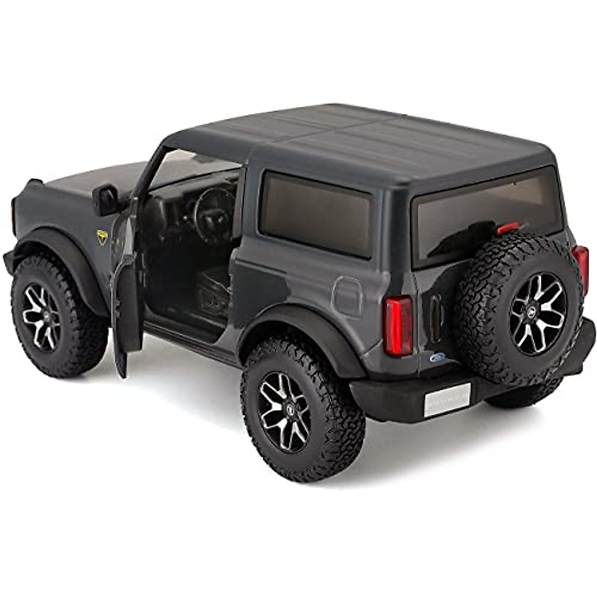 Maisto Diecast Cars 2021 Ford Bronco Badlands Gray Metallic with Black Top Special Edition 124 Diecast Model Car by Maisto 31530