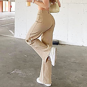 AopnHQ Outdoor Pants Women Pink Wide Leg Pant Plus Size White Capri fold Over Yoga Pant Plus Size Slacks Women Casual Pant Summer Cotton Clothes Women