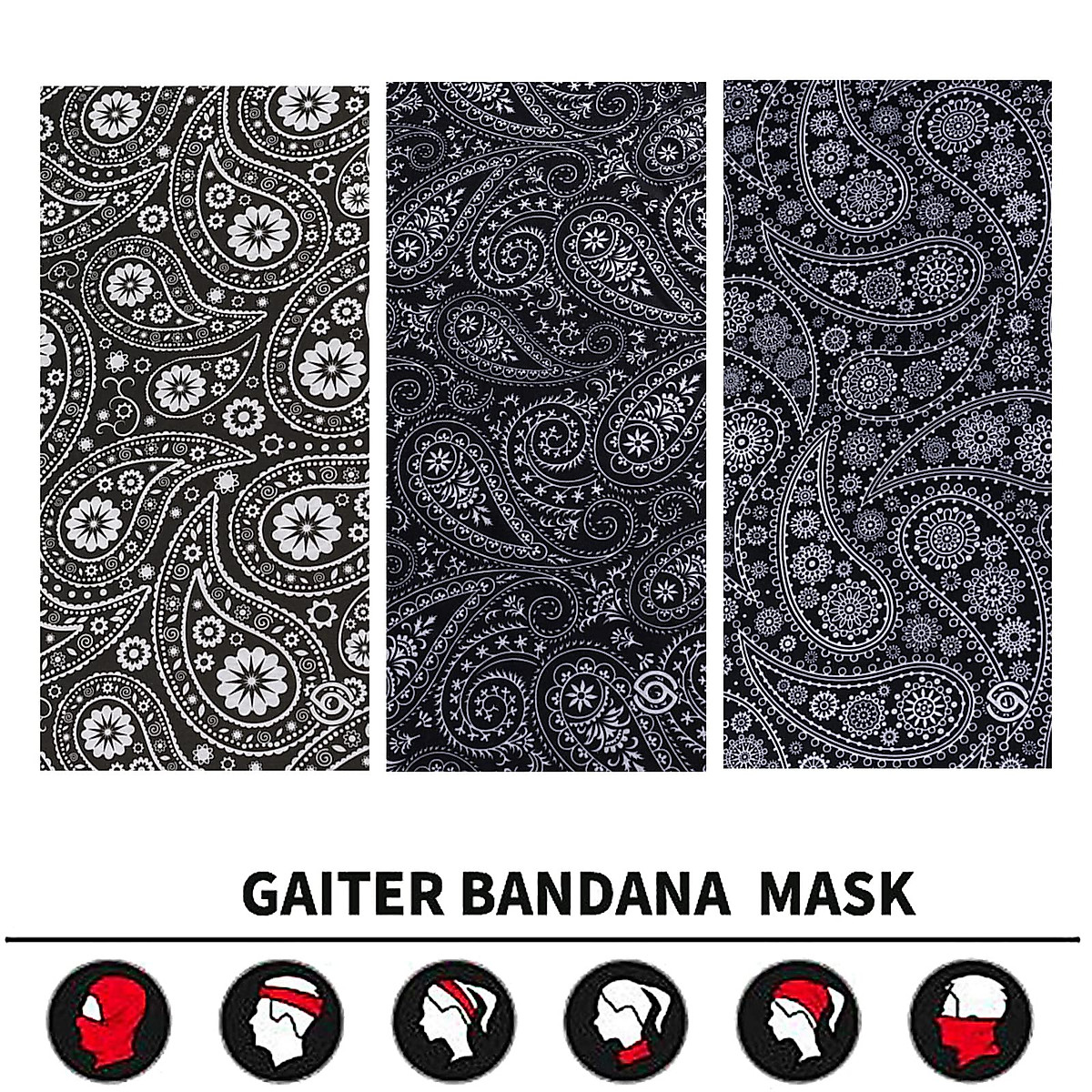 Neck Gaiter Face Cover Bandana Mask Scarf, Breathable Sun& Dust-proof for Cycling Running Fishing Hiking