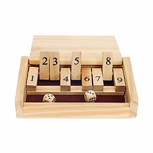 WE Games Mini Shut The Box Game Wooden - 5.5 inches, 9 Number Flip Tiles, Travel Size, Travel Games, Birthday Gifts, Math Games, Home Decor, Living Room Decor, Table Decor