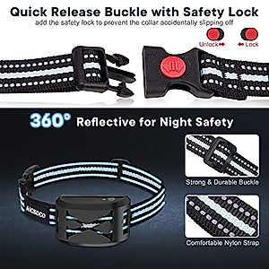 AICSDCO Wireless Dog Fence System,2023 Electric Fence & Training Collar for Dogs, 2 in 1 Pet Containment Fence and Safety Latch Dog Collar for Small,Medium,Large Dog for The Yard