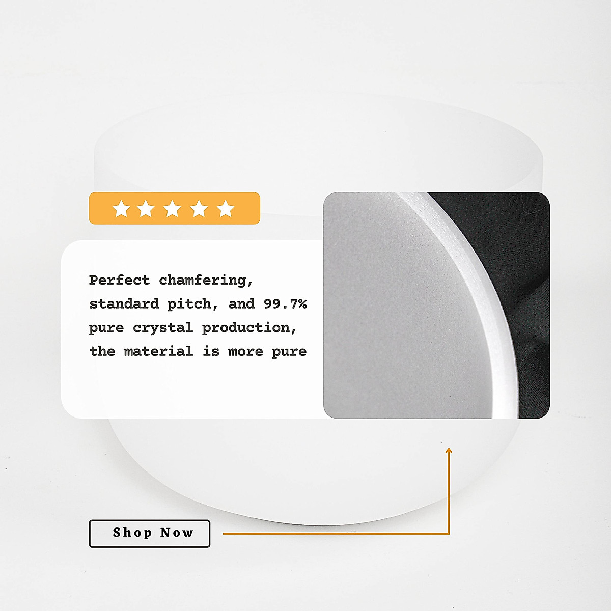 FMTY Singing Bowl Perfect Pitch 6B+8G+10E+12C Crystal Singing Bowl with Carrying Bag, Crystal Mallet, O-Ring Pure Quartz Crystal Sound Bowl for Meditation, Yoga, Spiritual Healing (Set of 4, White)