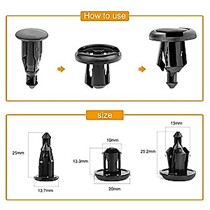 GOOACC GRC-08 Honda and Acura Fender Clips-91503-SZ3-003 40 Pcs Fastener Rivet Clips Nylon Bumper Automotive Furniture Assembly Expansion Screws Kit Auto Body 10mm-40PCS