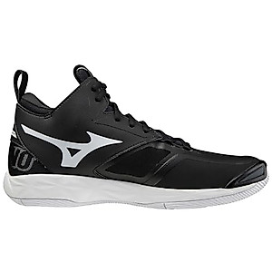 Mizuno Unisex Adult 2 Wave Momentum Mid Volleyball Shoe 10, Black/White, 11.5 Women/10 Men US
