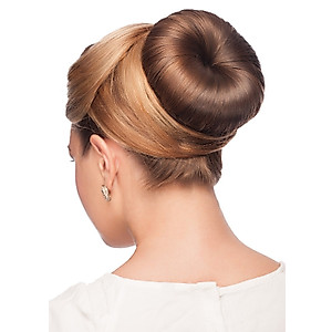 Beaute Galleria Hair Donut Bun Maker Ring Style Mesh Chignon Ballet Sock Bun (X-Large, Brown)