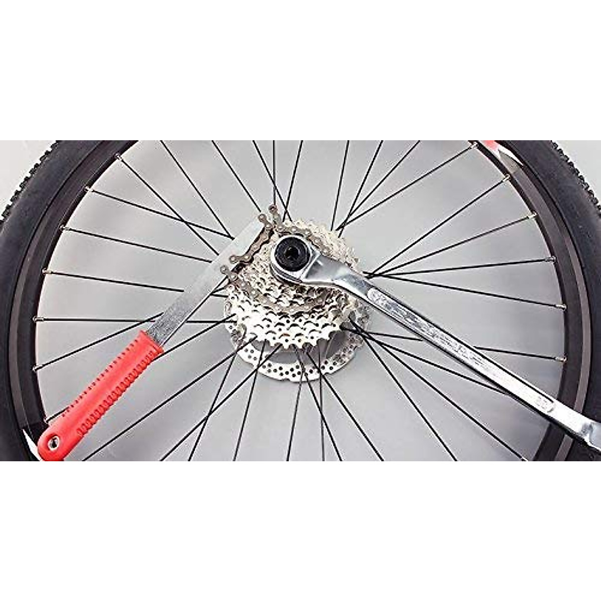 Fubeasi Bicycle Freewheel Turner Chain Whip Cassette Sprocket Remover Tool Freewheel Repair Tools Bicycle Chain Repair Tool