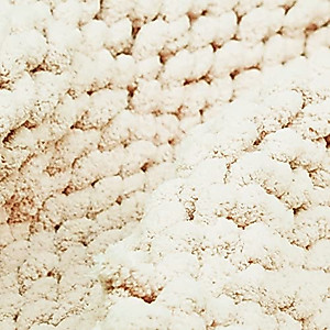 Casaphoria Luxury Chunky Knit Throw Blanket-Large Cable Knitted Soft Cozy Polyester Chenille Bulky Blankets for Cuddling up in Bed, on The Couch or Sofa,Home Decor, Gift, 50"x60",Pack of 1,Beige