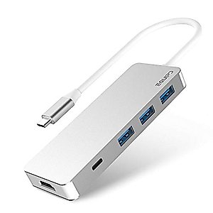 EQUIPD USB C Hub, 6-in-1 USB C Adapter with 4K USB C to HDMI, 100W Power Delivery, Type C Data Port, Three USB 3.0 Ports for MacBook Pro 2017/2018, XPS, Chromebook, iPad Pro and More (Sliver)