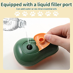 LUPAPA Steamy Cat Brush, 3 In 1 Pet Steam Brush, Pet Cleaning and Massage Brush, Used for Dandruff and Loose Hair on Cats, Suitable for Various Furry Pets, Green Avocado