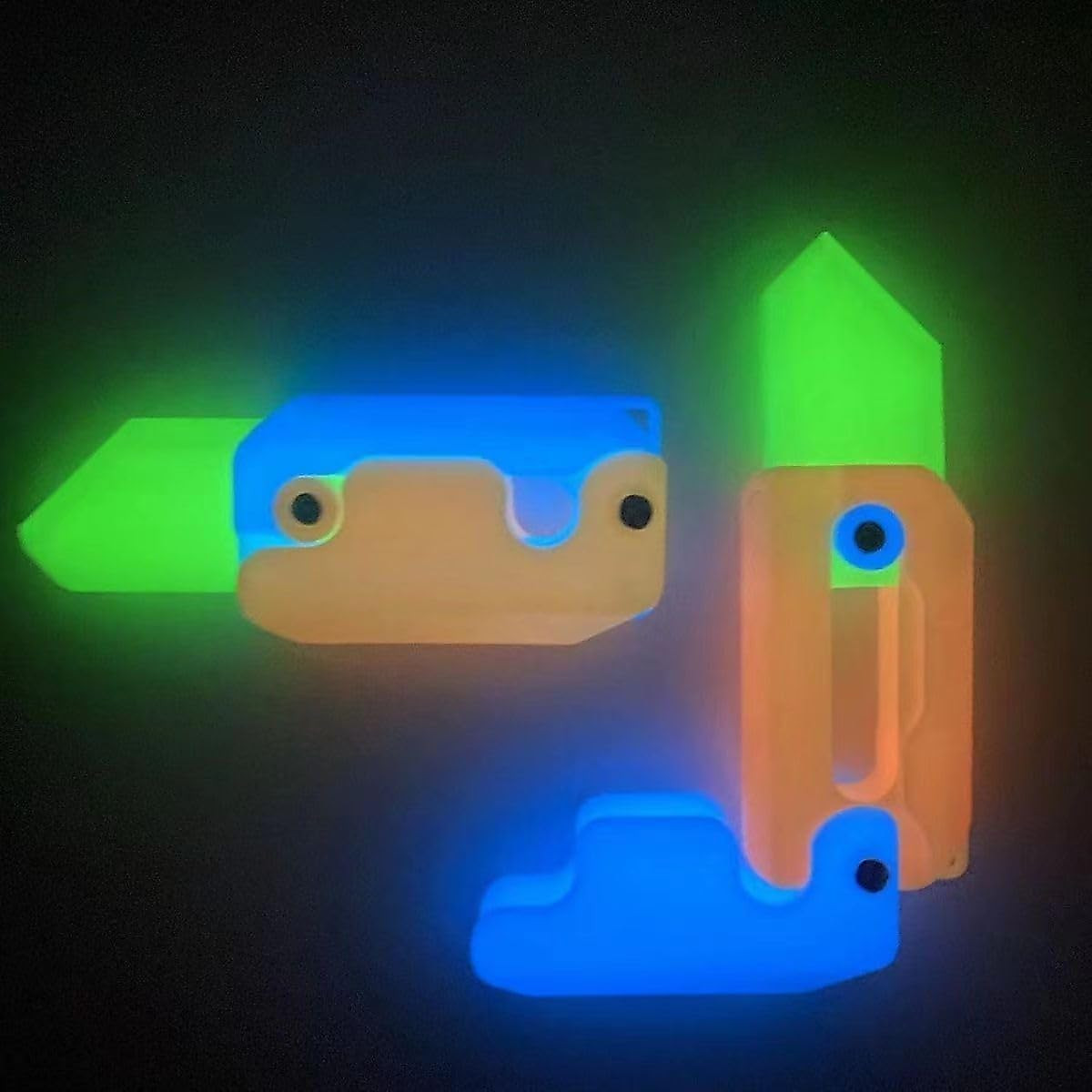 4 Pcs EDC Fidget Toys,Knife Sensory Toys,Anxiety Stress Reducing Toys,Glowing Adult Fidget Toys