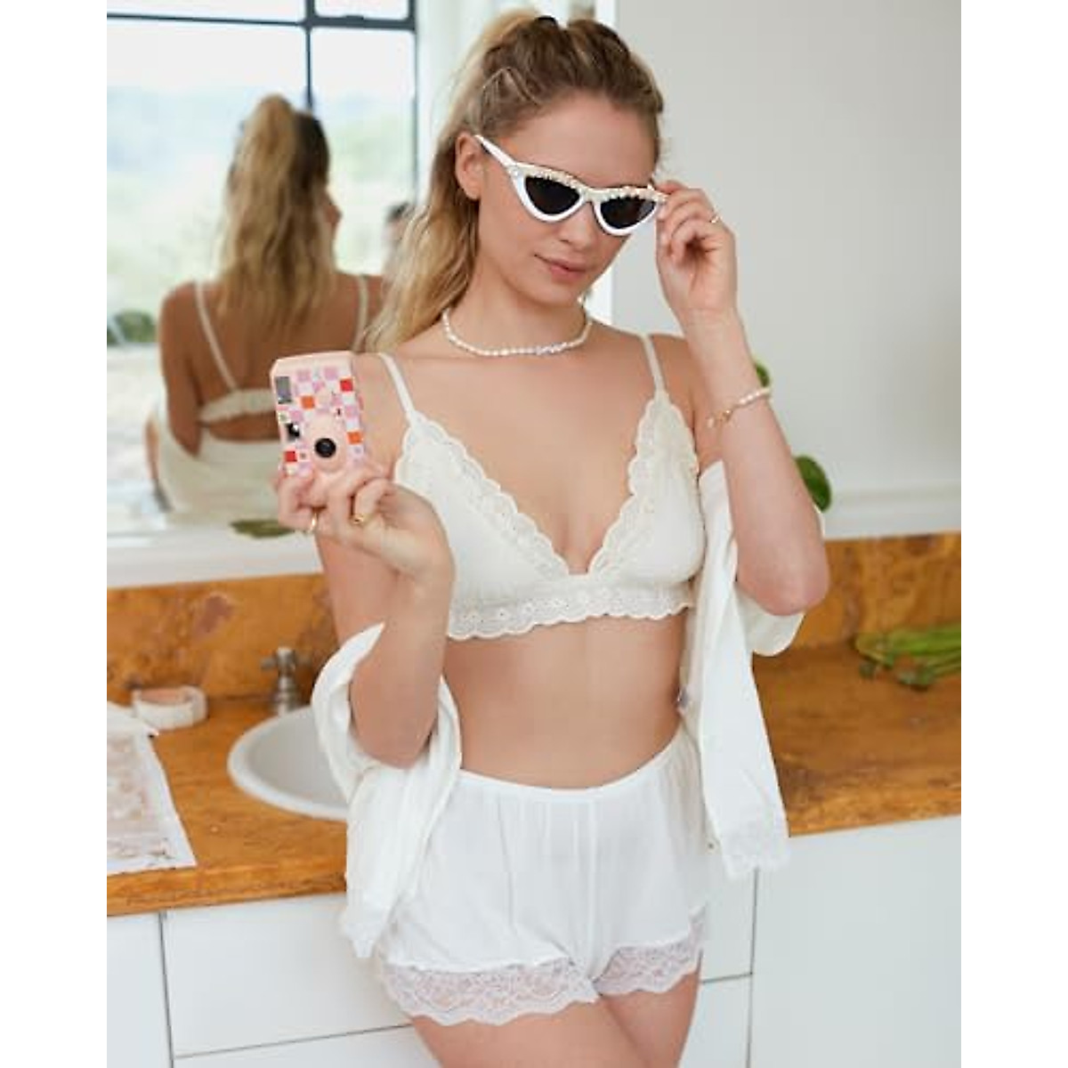 xo, Fetti Bachelorette Party Bride To Be Sunglasses | White Cat Eye Bedazzled Bach Decoration, Bridesmaid Sunnies Favor, Bride to Be Gift + Bridal Shower Supplies