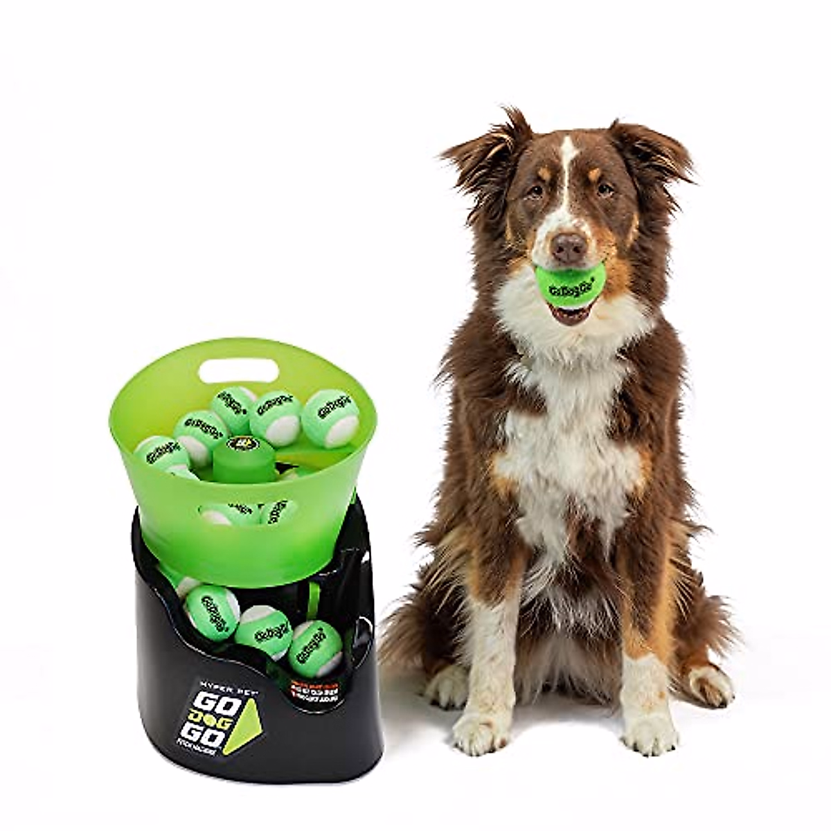 Hyper Pet GoDogGo Fetch Machine Dog Ball Launcher & Automatic Ball Launcher for Dogs With Five 2.5" Balls for Dogs 20-60 Pounds