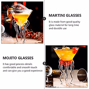 Cabilock Cocktail Drinking Cup 2pcs glass mug octopus cocktail glasses martini glasses glass goblet for aperitif bar pub martini highball glasses glasses disposable champagne glasses Glass Cups