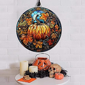 V VIBEPY 2D Flat All Over Printed, Pumpkin Wooden Sign, Fall Sign, Autumn Sign, Pumpkin Sign For Fall Decor, 8",12",18" Wood Sign, Autumn Decor, Fall Decorations (CSWS-EPHG-51197001)