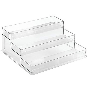 iDesign - 41630 Linus Plastic Stadium Rack, 3-Tier Organizer for Bathroom Countertop, Vanity, Kitchen, Office, Craft Room, 10.25" x 9.25" x 4"