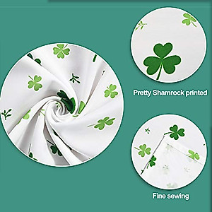 Hiasan Waterproof St Patricks Day Tablecloth Square, 52 x 52 Inch - Washable Shamrock Fabric Table Cloth for Spring and Outdoor Use