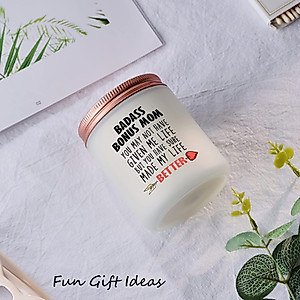 Bonus Mom Gifts- Mother in Law, Stepmom, Step Mom Birthday Christmas Mothers Day Gifts- Funny Best Candle Gift Ideas for Boyfriends Mom, Girlfriends Mom, Adopted Mom from Daughter Son