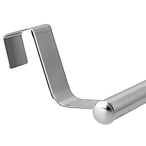 Stainless Steel Kitchen Towel Holder, Cupboard Door Towel Rack Bar Holders for Kitchen Cabinet Towel Rag Rack Over Door Towel Bar Hanger, Silver (14 inch)