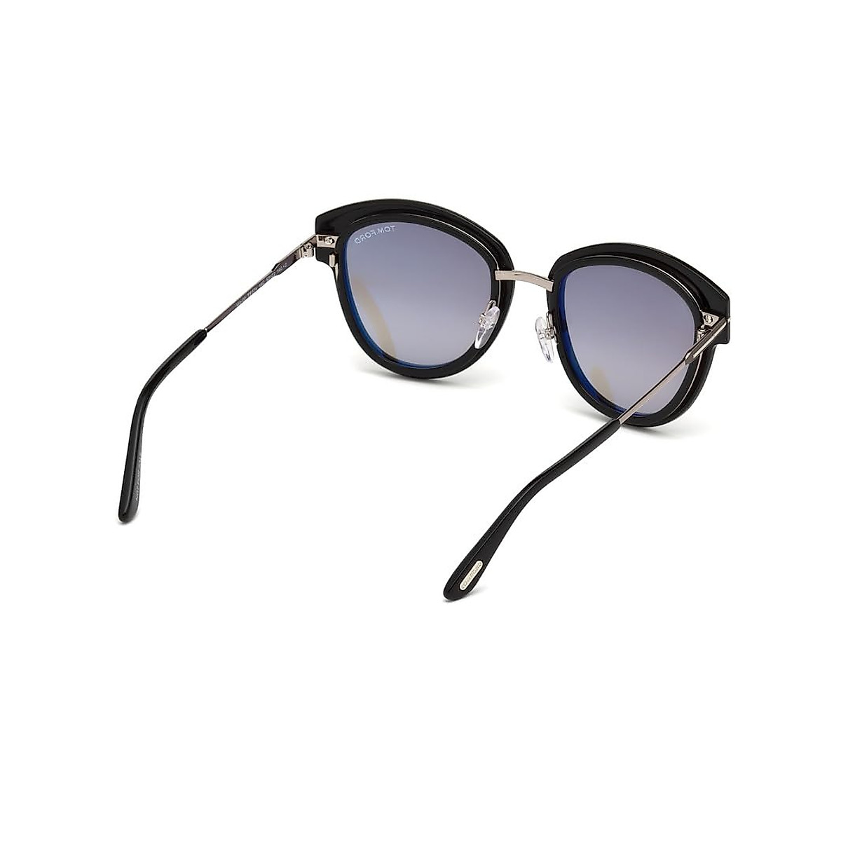 Tom Ford FT0574 14C Shiny Light Ruthenium Mia Cats Eyes Sunglasses Lens Categor, Black, 52-22-140