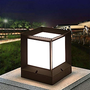 XXINY Square Column Headlights Outdoor Garden Landscape Wall Lights Home Gate Column Headlights Retro Industrial Post Porch Patio Pillar Lamp Street Lantern Table Light Stigma Floor Lamp (Size : M)
