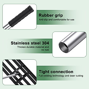 30x10 inch Lawn Leveling Rake, Yumatum 72" Effort Saving Lawn Leveler Tool, Stainless Steel Handle Lawn Leveler for Golf Course Yard Pasture Garden, Professional Lawn Care Landscape Rake